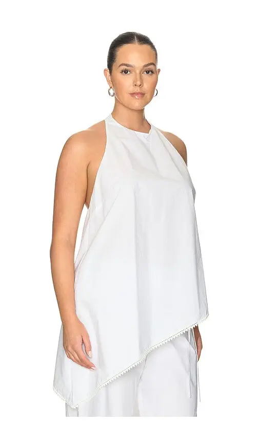L'academie Marithe Halterneck Top With Asymmetric Hem