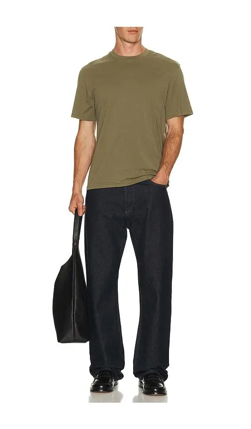 FRAME Short Sleeve Light Cotton Tee In . Also - Sage