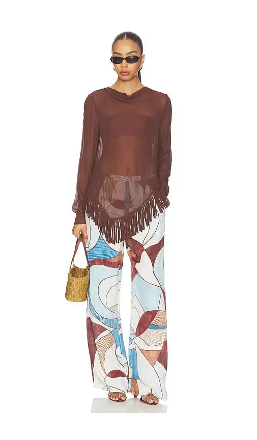 ROAME. Roame Barca Fringe Top
