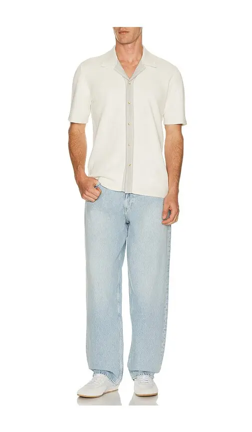Rag & Bone Blocked Harvey Camp Shirt In . Also - Brown