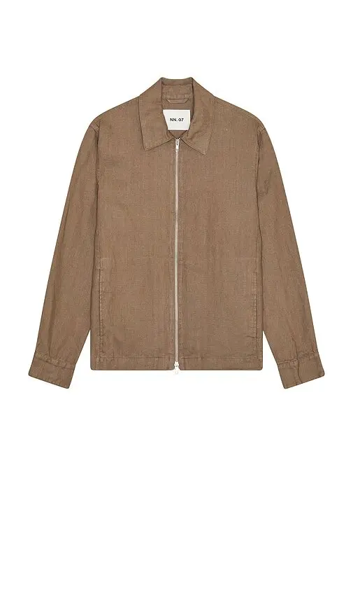 Nn07 Alban 1454 Linen Overshirt - Brown