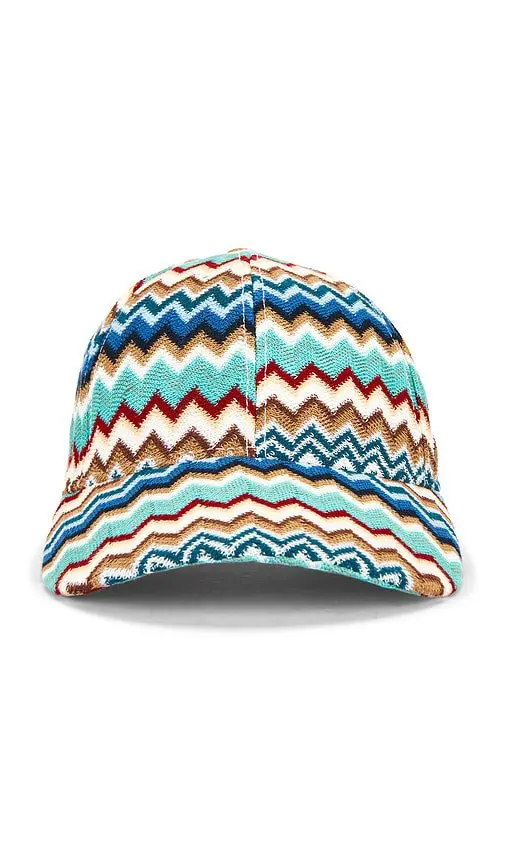 Missoni Zigzag Knit Baseball Cap - Blue