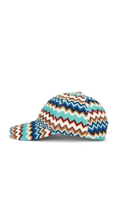 Missoni Zigzag Knit Baseball Cap - Blue