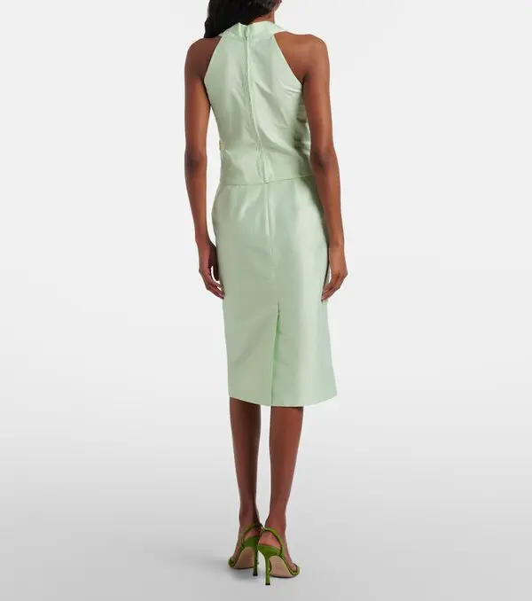 SHUSHU/TONG Sequined Midi Skirt In Mint