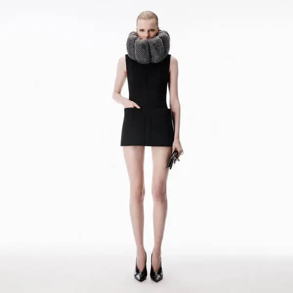 Alexander Wang Bonded Mini Dress With Front Vent