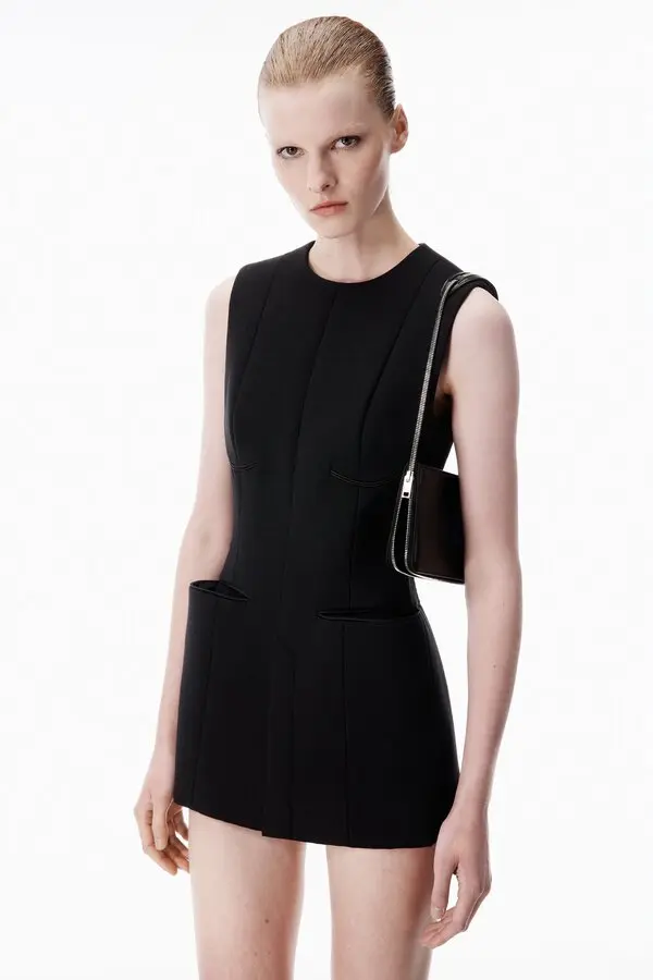 Alexander Wang Bonded Mini Dress With Front Vent