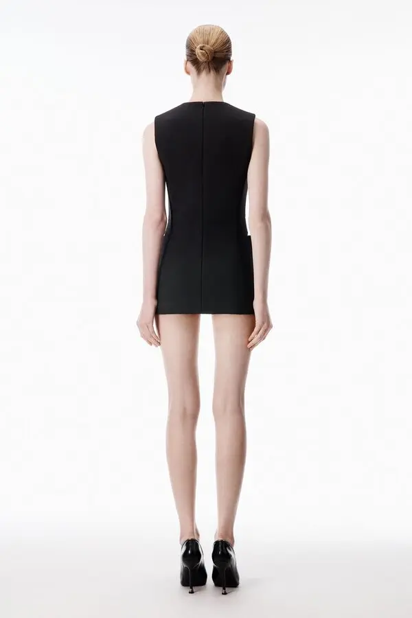 Alexander Wang Bonded Mini Dress With Front Vent