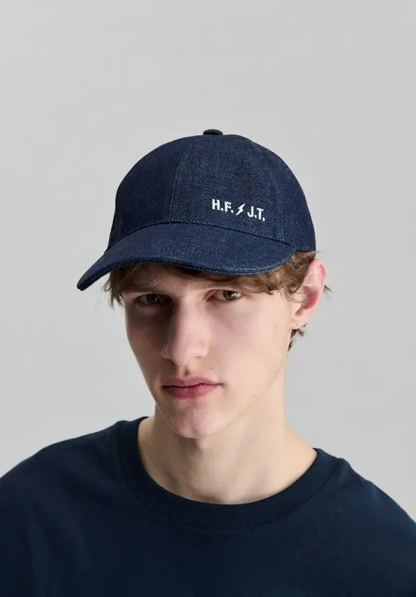 A.p.c. H.f. J.t." Embroidered Denim Baseball Cap - Indigo