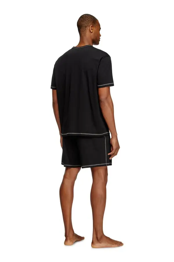 DIESEL® Short Pajamas Set In Cotton Jersey - Black