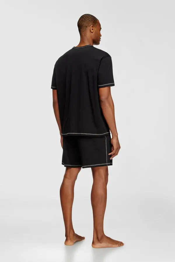 DIESEL® Short Pajamas Set In Cotton Jersey - Black