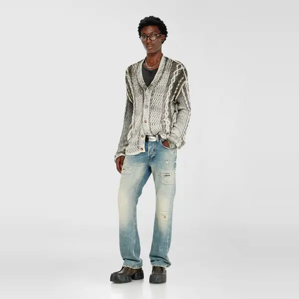 DIESEL® Treated Cable-knit Cardigan