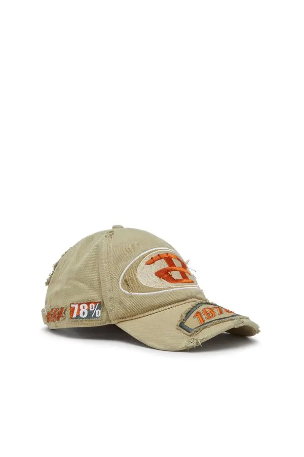 DIESEL® Baseball Cap With Embroidered Patches - Brown