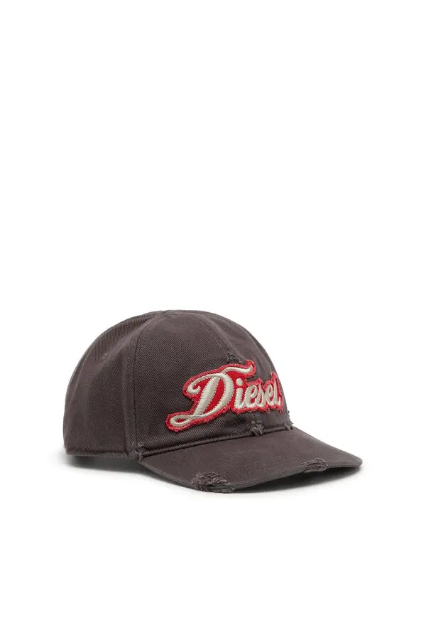 DIESEL® Distressed Baseball Cap With Embroidered Logo - Grey