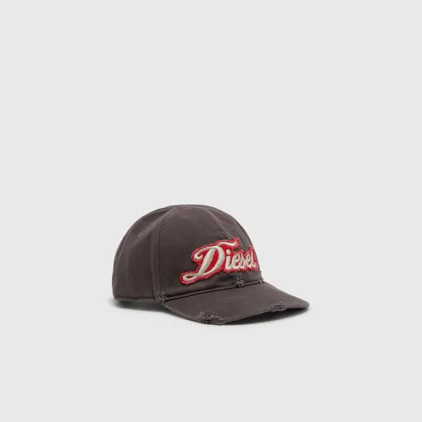 DIESEL® Distressed Baseball Cap With Embroidered Logo - Grey