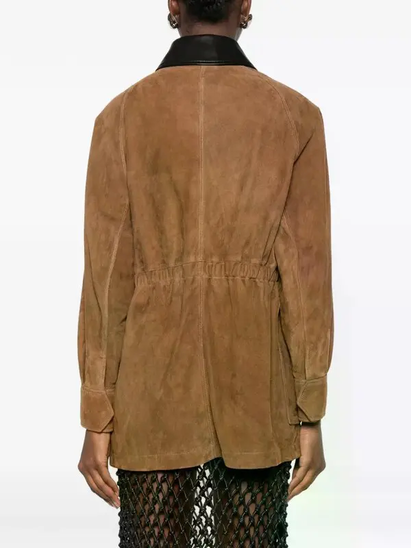 Nour Hammour Grange Suede Jacket - Brown