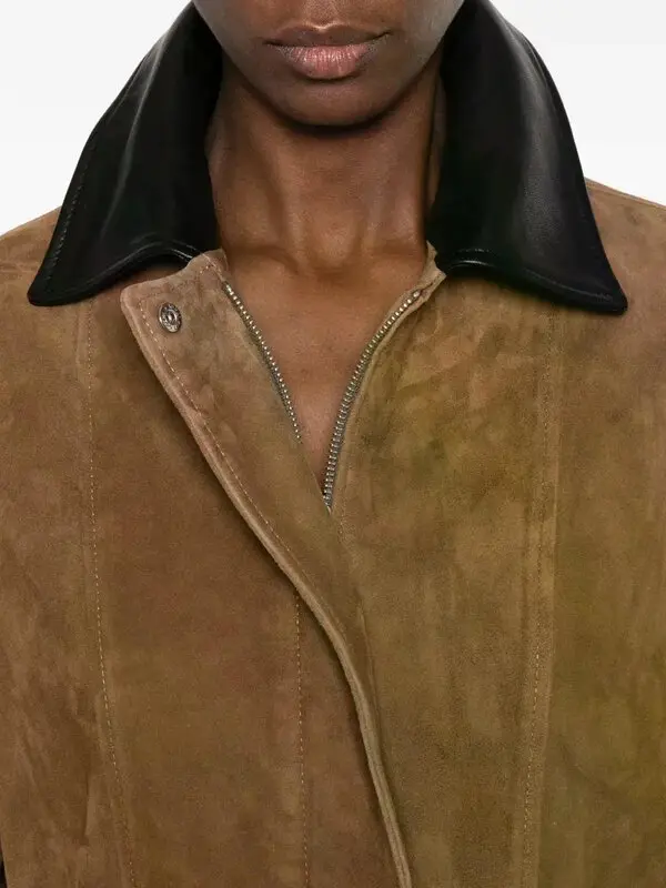 Nour Hammour Grange Suede Jacket - Brown