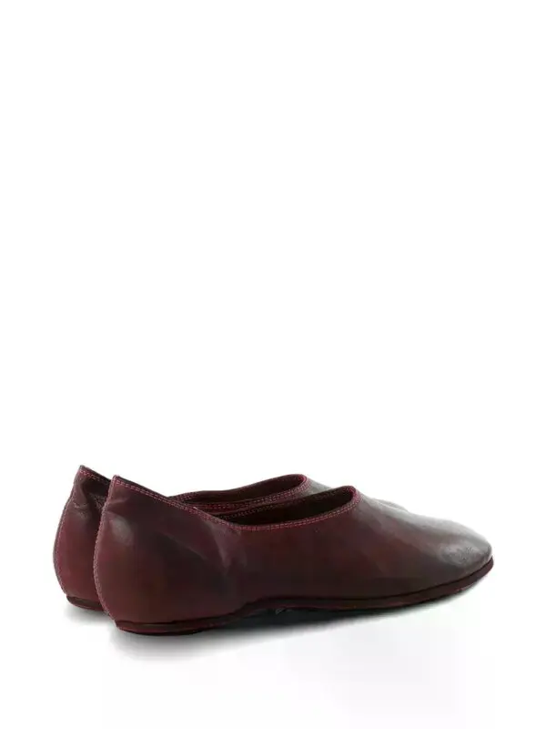 Guidi Burgundy Leather Ballet Flats