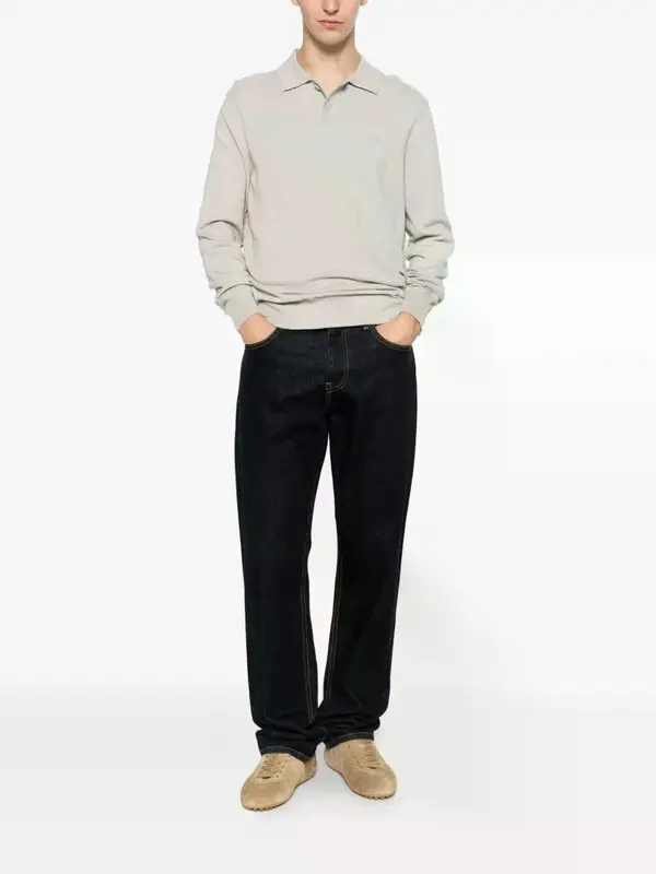 BOSS Logo-embroidered Polo-collar Sweater