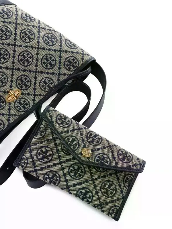 Tory Burch T Monogram Leather-trimmed Bucket Bag
