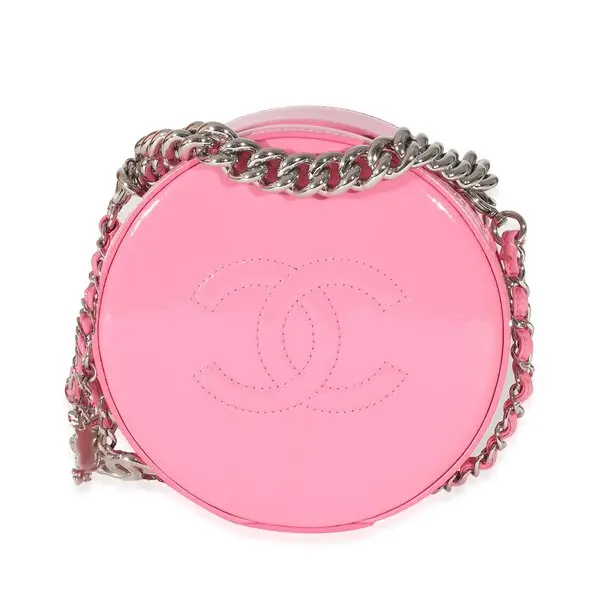 Chanel Glazed Calfskin Round Bag - Pink