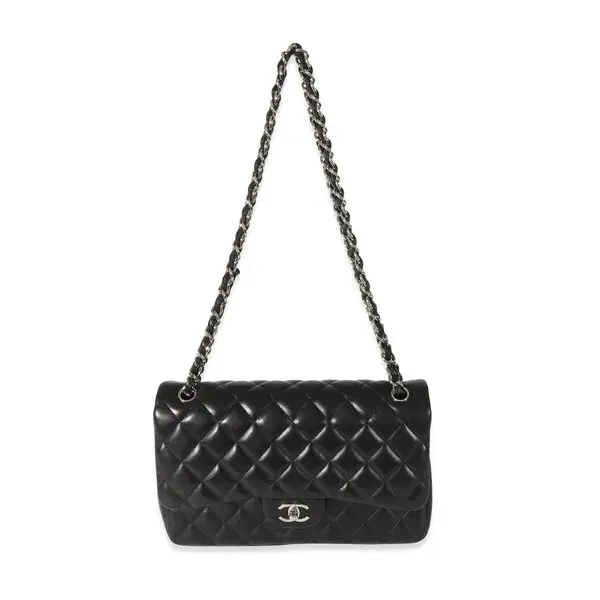 Chanel Quilted Lambskin Classic Double Flap Bag - Black