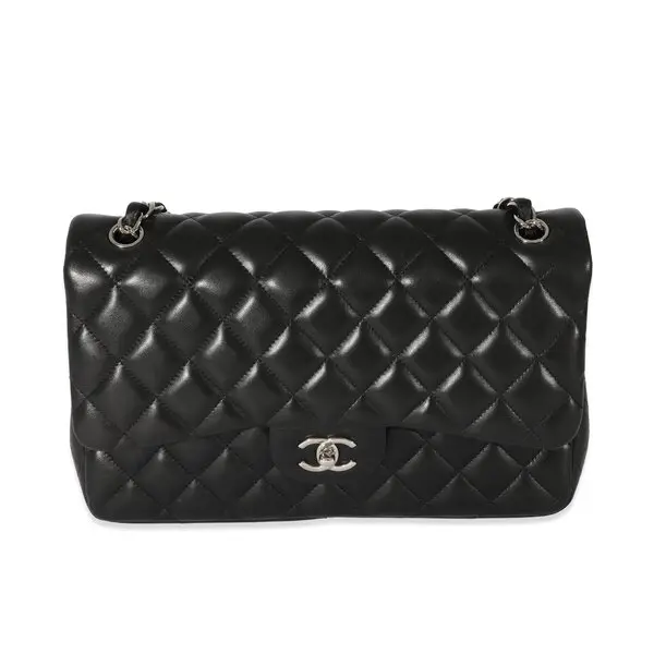 Chanel Quilted Lambskin Classic Double Flap Bag - Black
