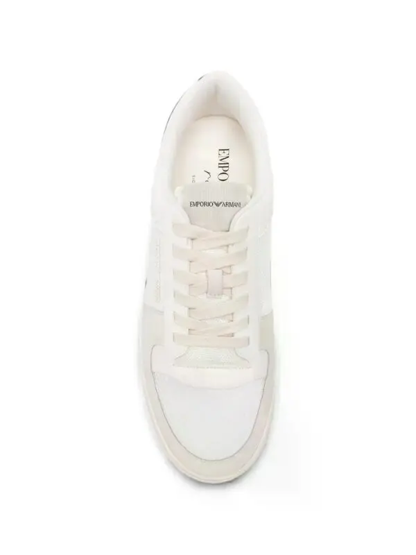 Emporio Armani Round Toe Panelled Sneakers