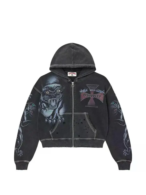 VALE FOREVER Graphic Print Hoodie - Grey