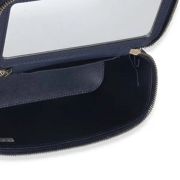Chanel Navy Quilted Lambskin Top Handle Vanity Case