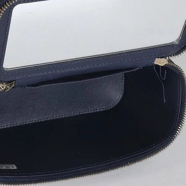 Chanel Navy Quilted Lambskin Top Handle Vanity Case - Blue