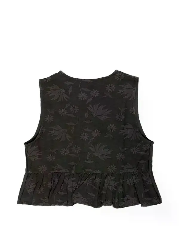 MAISON HOTEL Embroidered Ruffled Vest