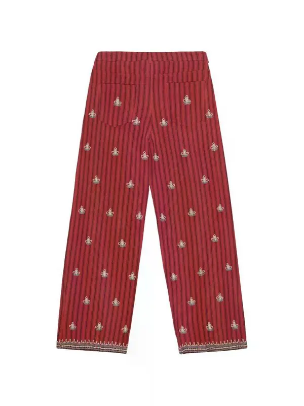 MAISON HOTEL Embroidered Striped Trousers