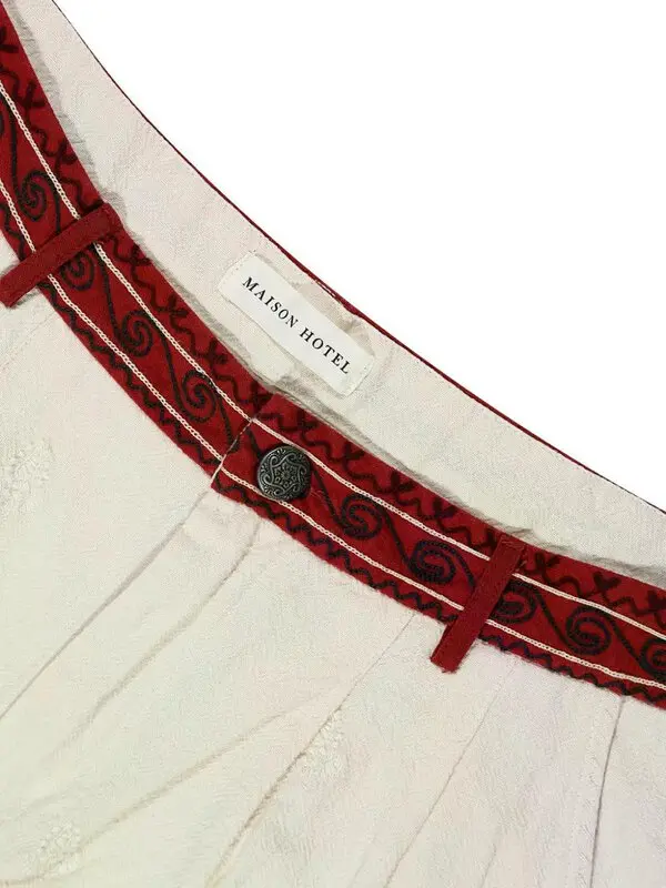 MAISON HOTEL Gilberto Embroidered Wide-leg Trousers