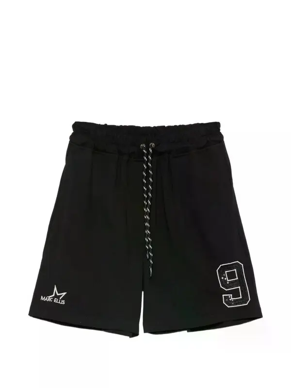 MARC ELLIS Logo Patch Drawstring Shorts - Black