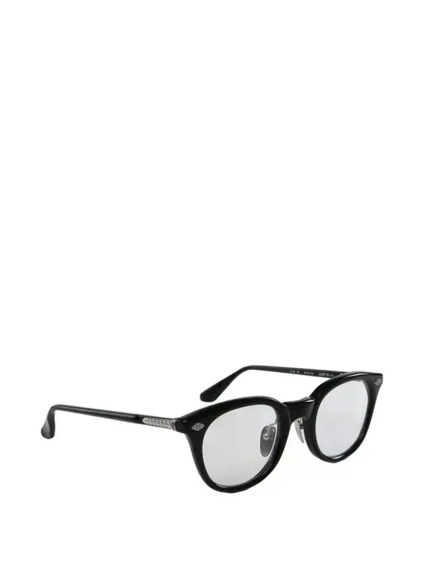 Chrome Hearts Logo-plaque Round-frame Glasses