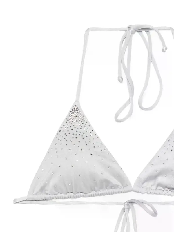 MC2 SAINT BARTH Annabelle Embellished Triangle Bikini Top - Grey
