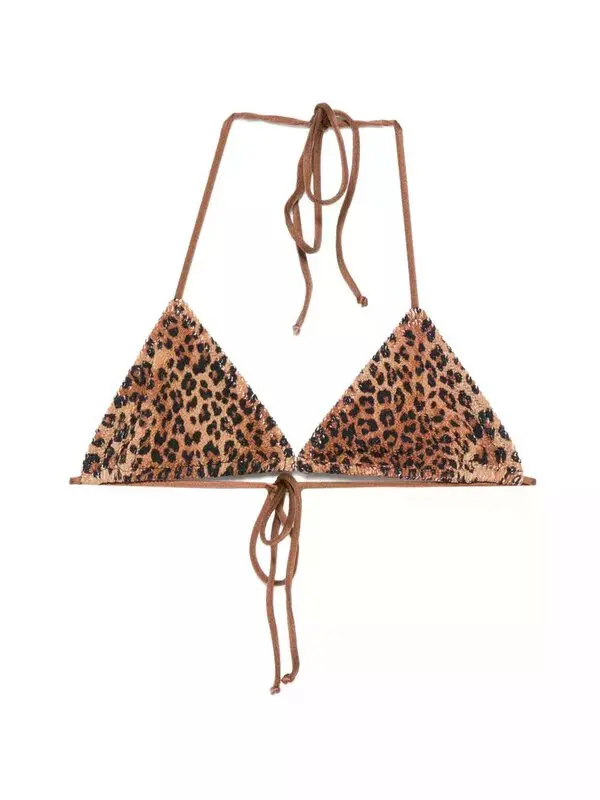 MC2 SAINT BARTH Leah Leopard-print Bikini Top