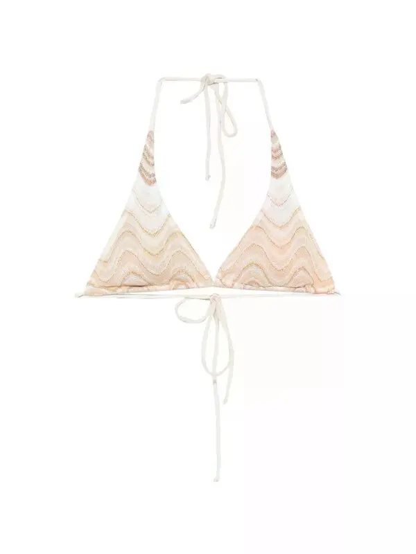 MC2 SAINT BARTH Guiana Chevron-knit Triangle Bikini Top