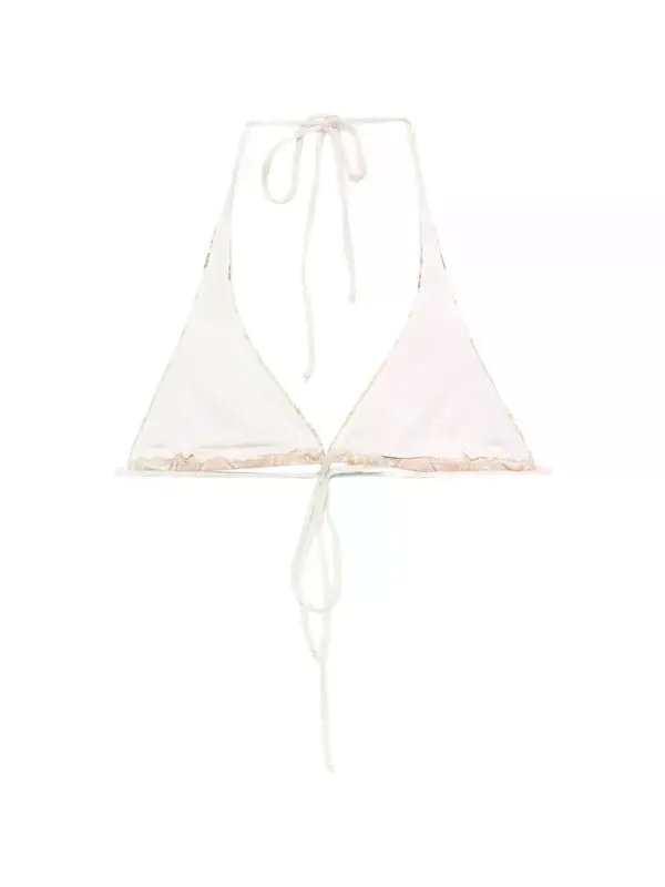 MC2 SAINT BARTH Guiana Chevron-knit Triangle Bikini Top