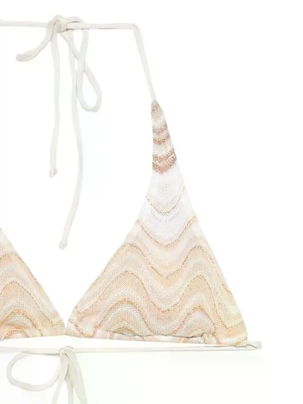 MC2 SAINT BARTH Guiana Chevron-knit Triangle Bikini Top