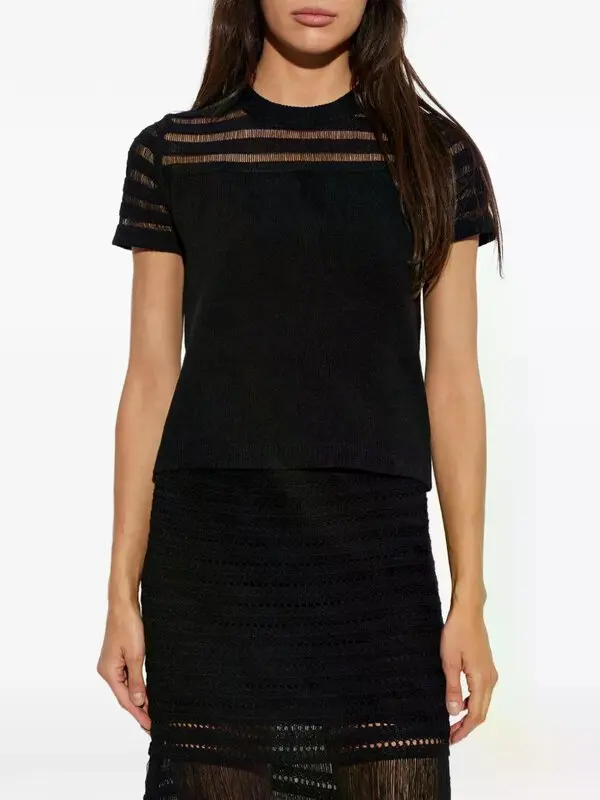 Rag & Bone Ladder-stitch Short-sleeve Sweater