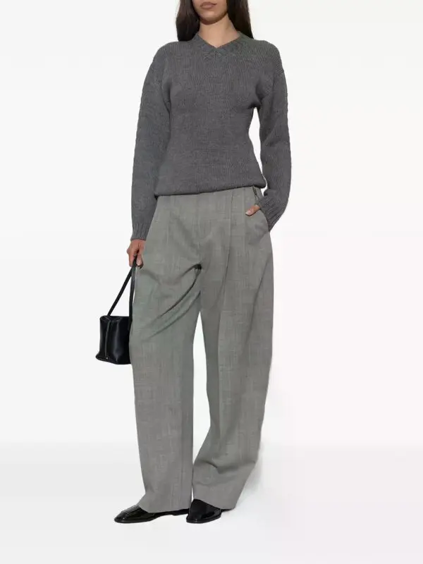 JIL SANDER Ribbed-knit V-neck Sweater