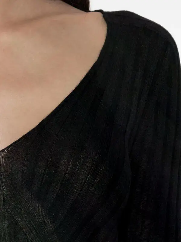JIL SANDER Ribbed Knit V-neck Sweater