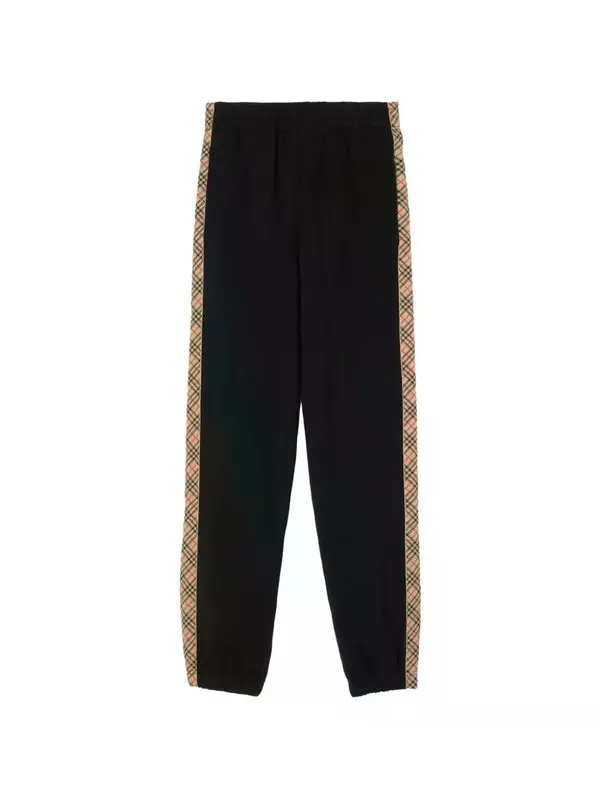 Burberry Check-trim Cotton Jogging Pants - Black