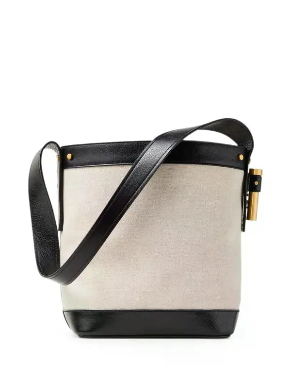Versace Pivot Small Canvas Bucket Bag