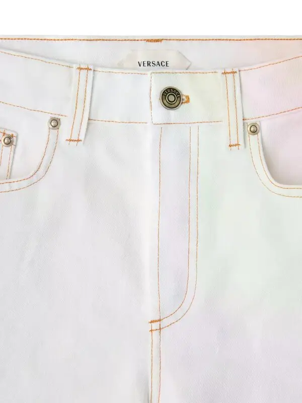Versace Medusa Patch Contrast Stitch Jeans