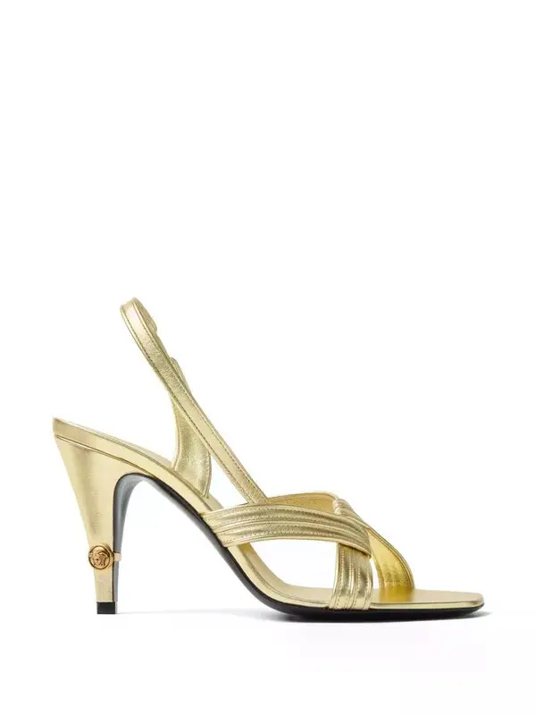Versace Metallic Nappa Sandals 90 Mm - Gold