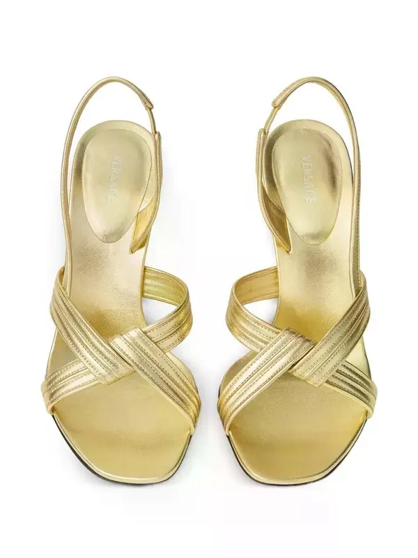 Versace Metallic Nappa Sandals 90 Mm