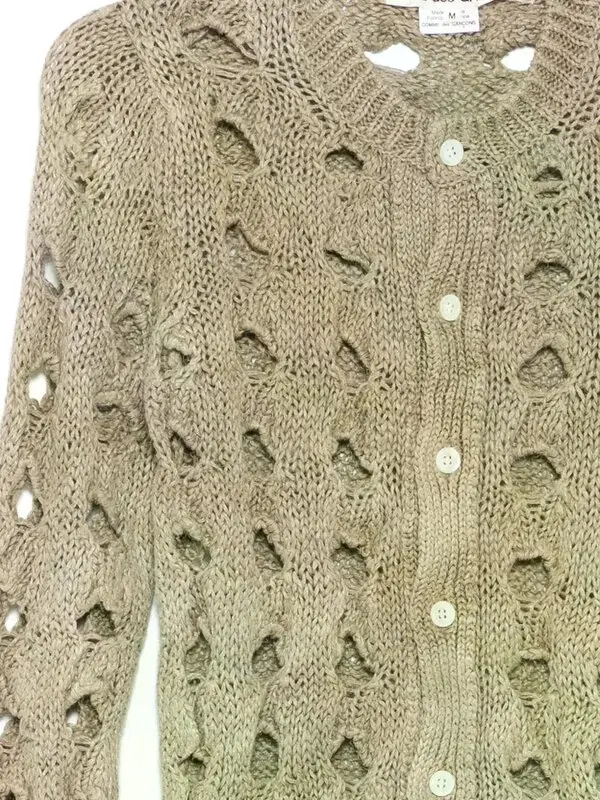 Comme Des Garçons Open-knit Cut-out Cardigan
