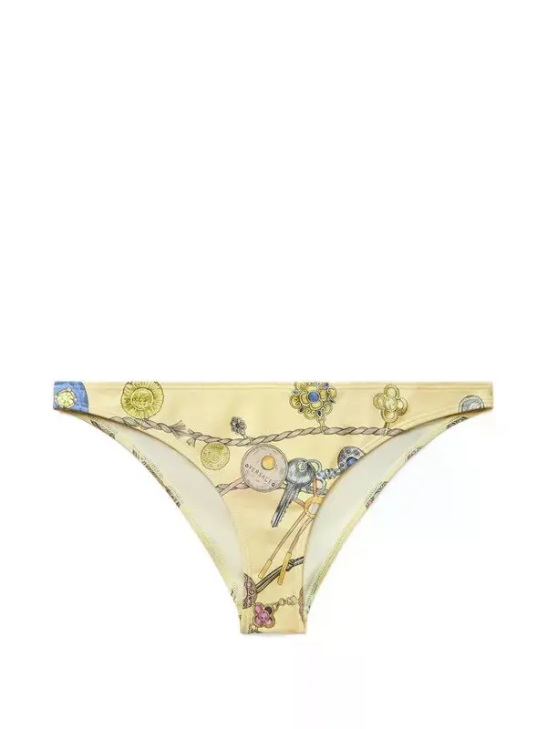 Versace Broken Jewels' Print Bikini Bottoms - Yellow